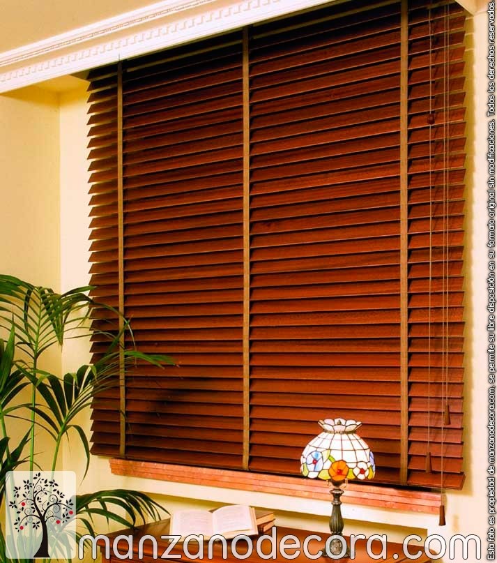 Persiana Interior Veneciana Madera Colores Base - Cortinas Manzanodecora
